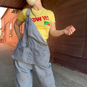 Vintage Engineer Stripe Apron Pocket Overalls - Etsy