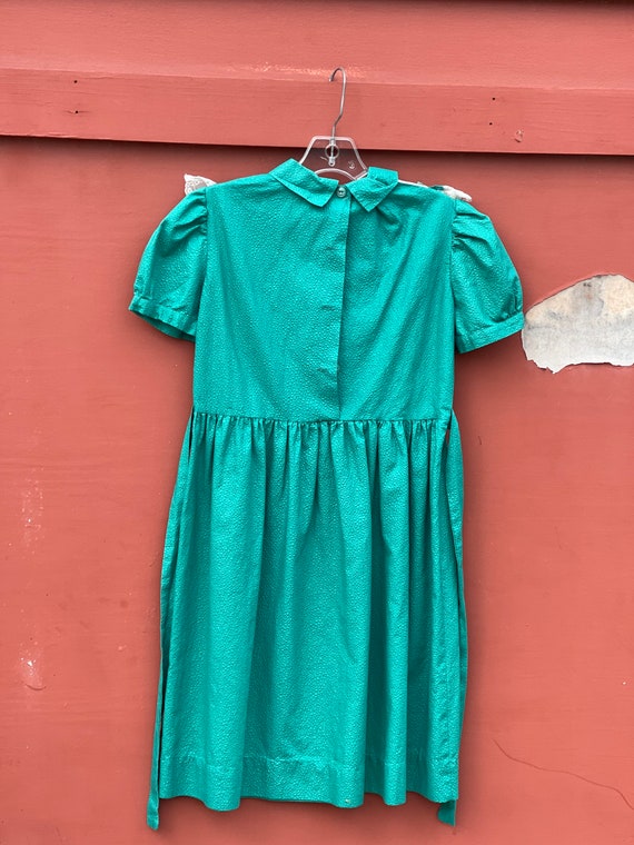 Darling Girls Vintage Green Cottage Core Dress-Ruffle… - Gem