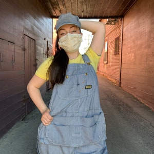 Vintage Engineer Stripe Apron Pocket Overalls - Etsy