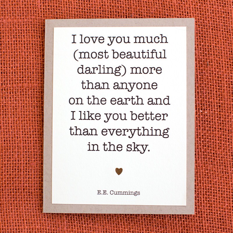 E.E. Cummings Quote Card - Etsy