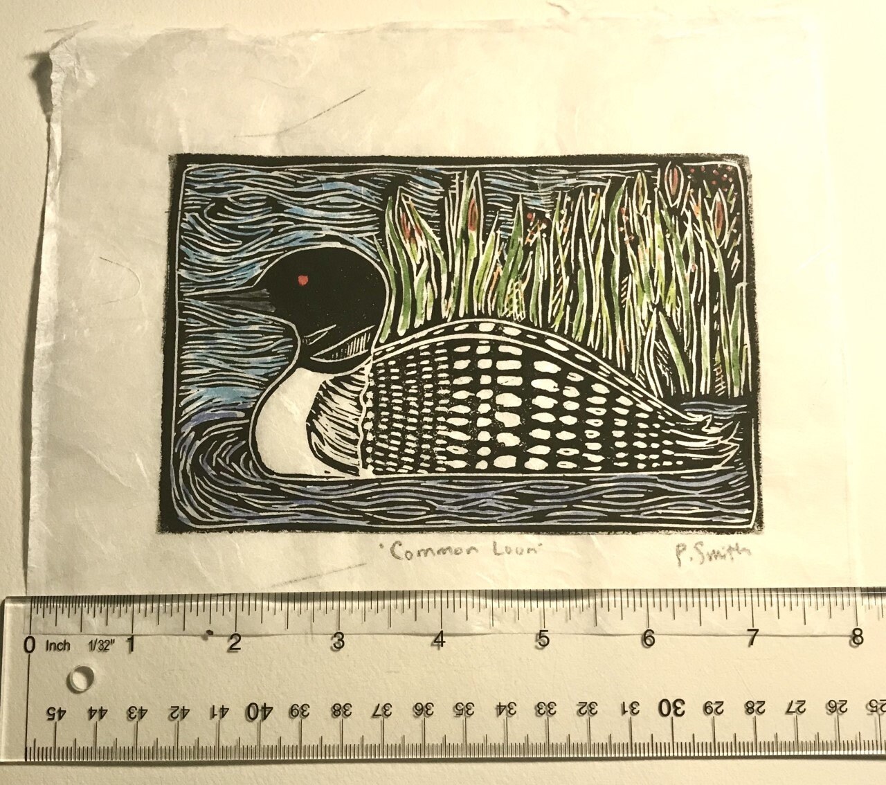 Original Linocut Print - Common Loon - Etsy