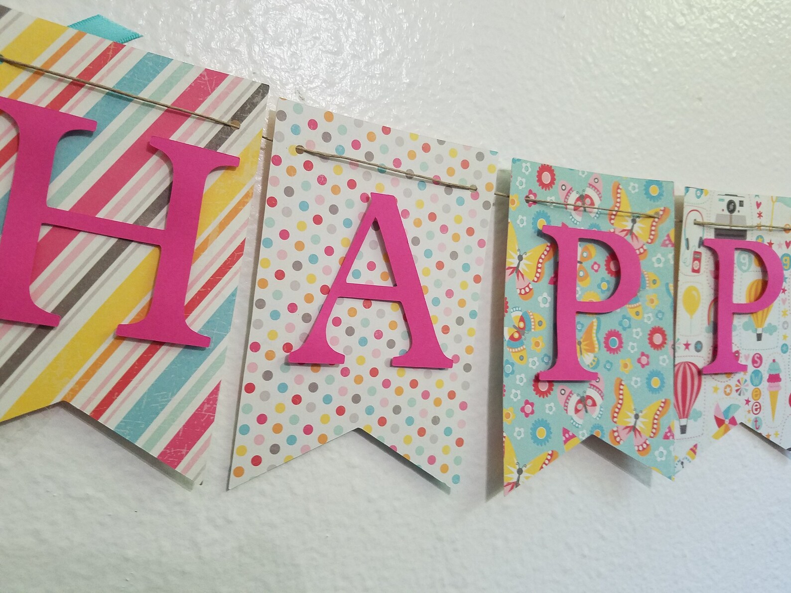 Girl Birthday Banner, Happy Birthday Banner, Happy Birthday, Pink and ...