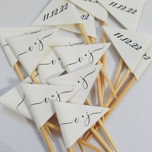 Personalized Flag Food Picks, Flag Cupcake Toppers, Monogram Food Picks ...