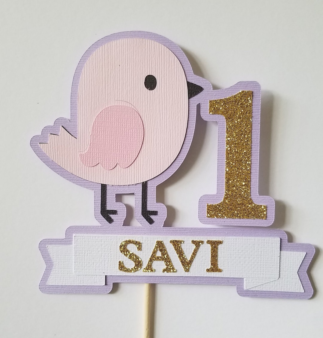 Bird Cake Topper, Birthday Cake Topper, Bird Birthday Party Decorations ...