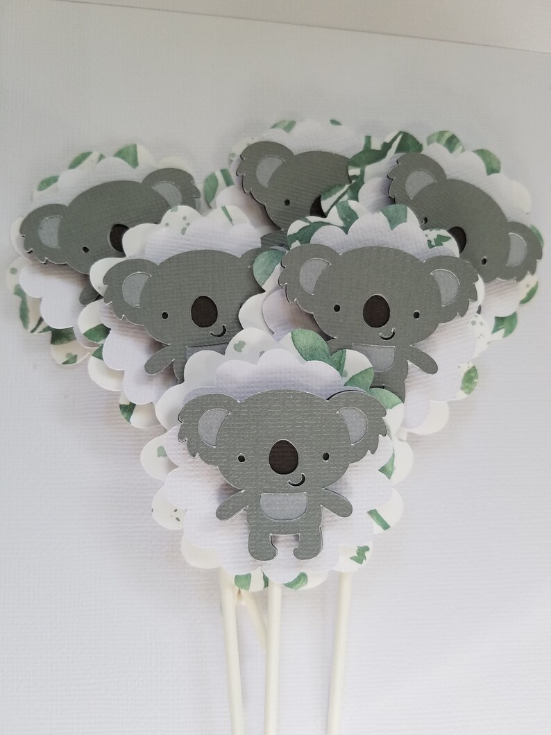 Koala Bear Cupcake Toppers Set of 12 Birthday Decorations - Etsy