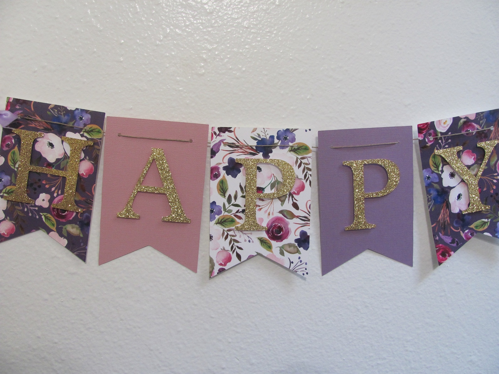 Floral Birthday Banner Happy Birthday Banner Happy Birthday - Etsy
