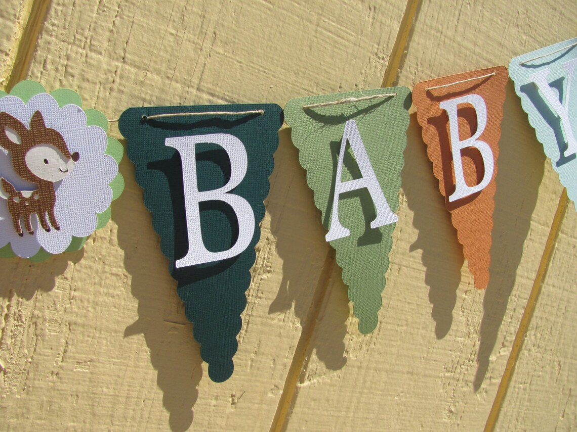 Woodland Animal Fall Themed Welcome Baby Shower Banner Baby - Etsy