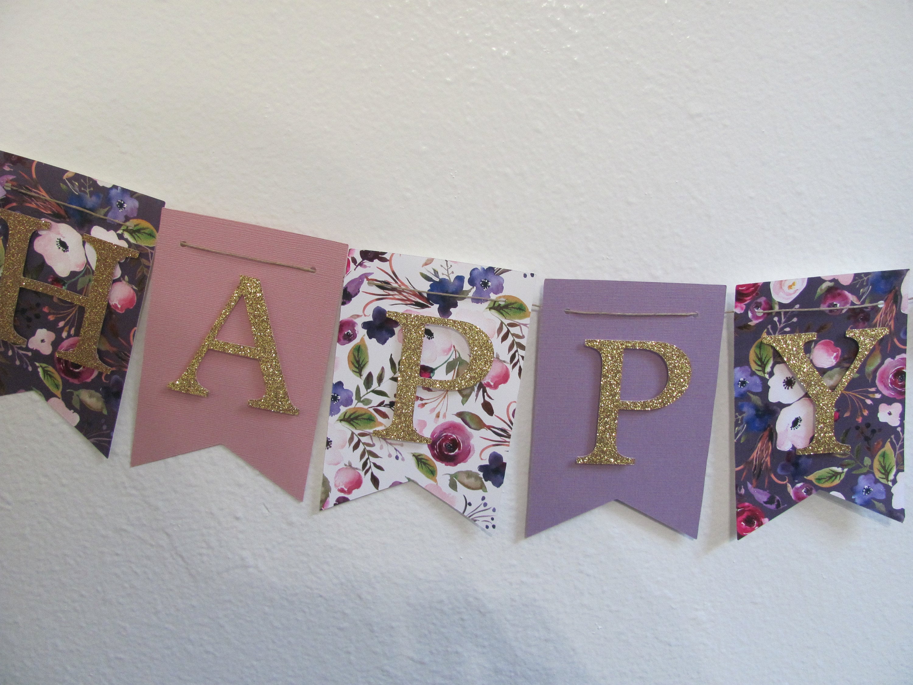 Floral Birthday Banner Happy Birthday Banner Happy Birthday | Etsy