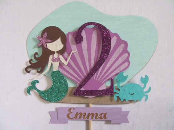 Topper de la torta de la sirena Topper del pastel de | Etsy México