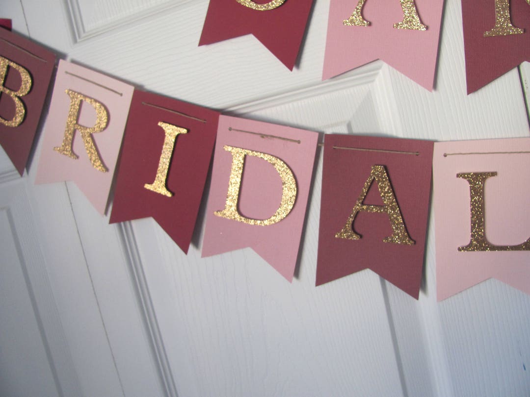Bridal Banner, Bridal Shower Banner Wedding Banner, Burgundy and Gold ...