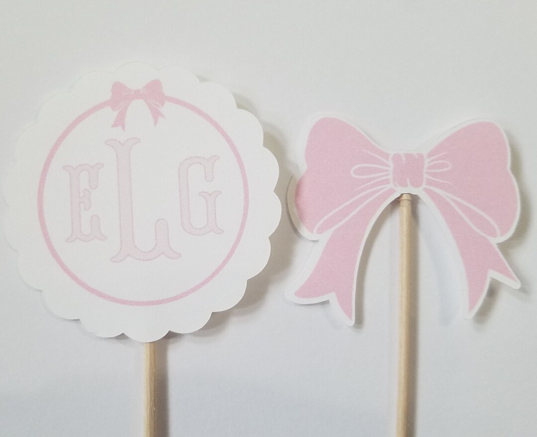 Personalized Cupcake Toppers, Set of 12, Monogram Cupcake Toppers ...