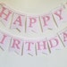 Pink Gingham Happy Birthday Banner Birthday Banner Happy 1st - Etsy