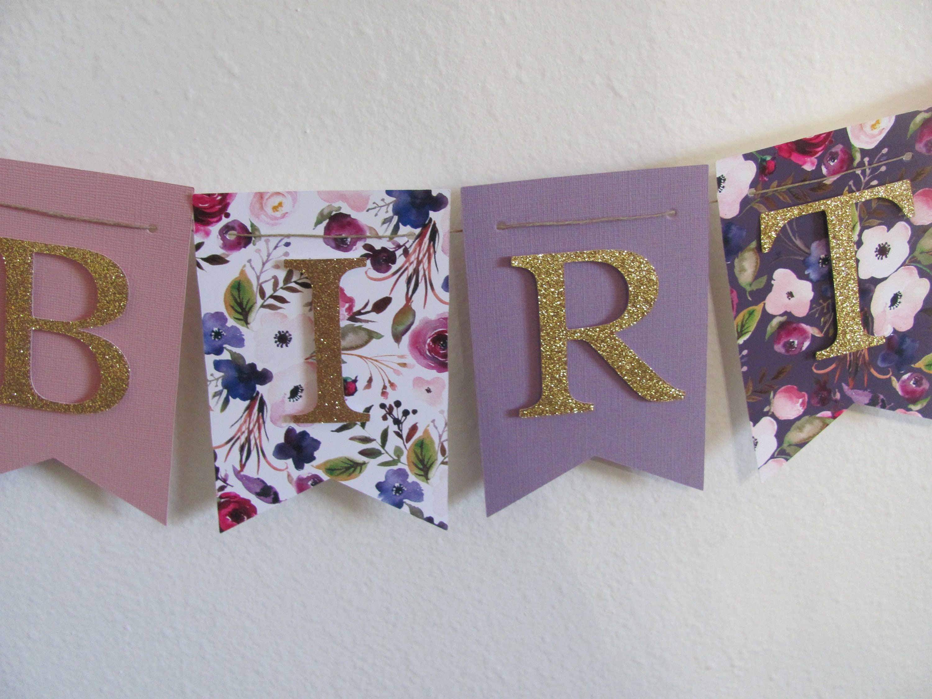 Floral Birthday Banner Happy Birthday Banner Happy Birthday | Etsy