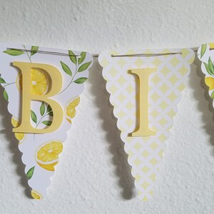 Happy Birthday Banner, Garden Party Banner, Lemon Party, Lemon Birthday ...