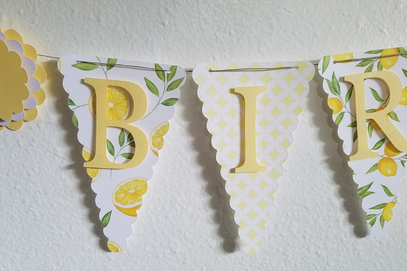 Happy Birthday Banner Garden Party Banner Lemon Party Lemon - Etsy