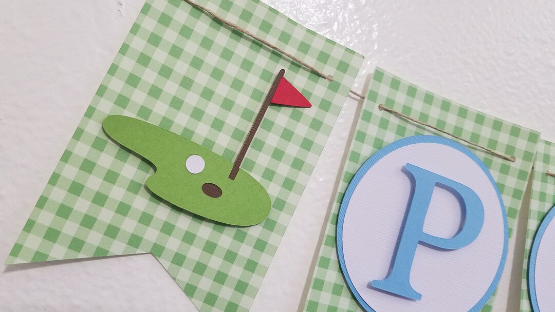 Par-tee Banner, Green Gingham Birthday Banner, Golf Party Decorations ...