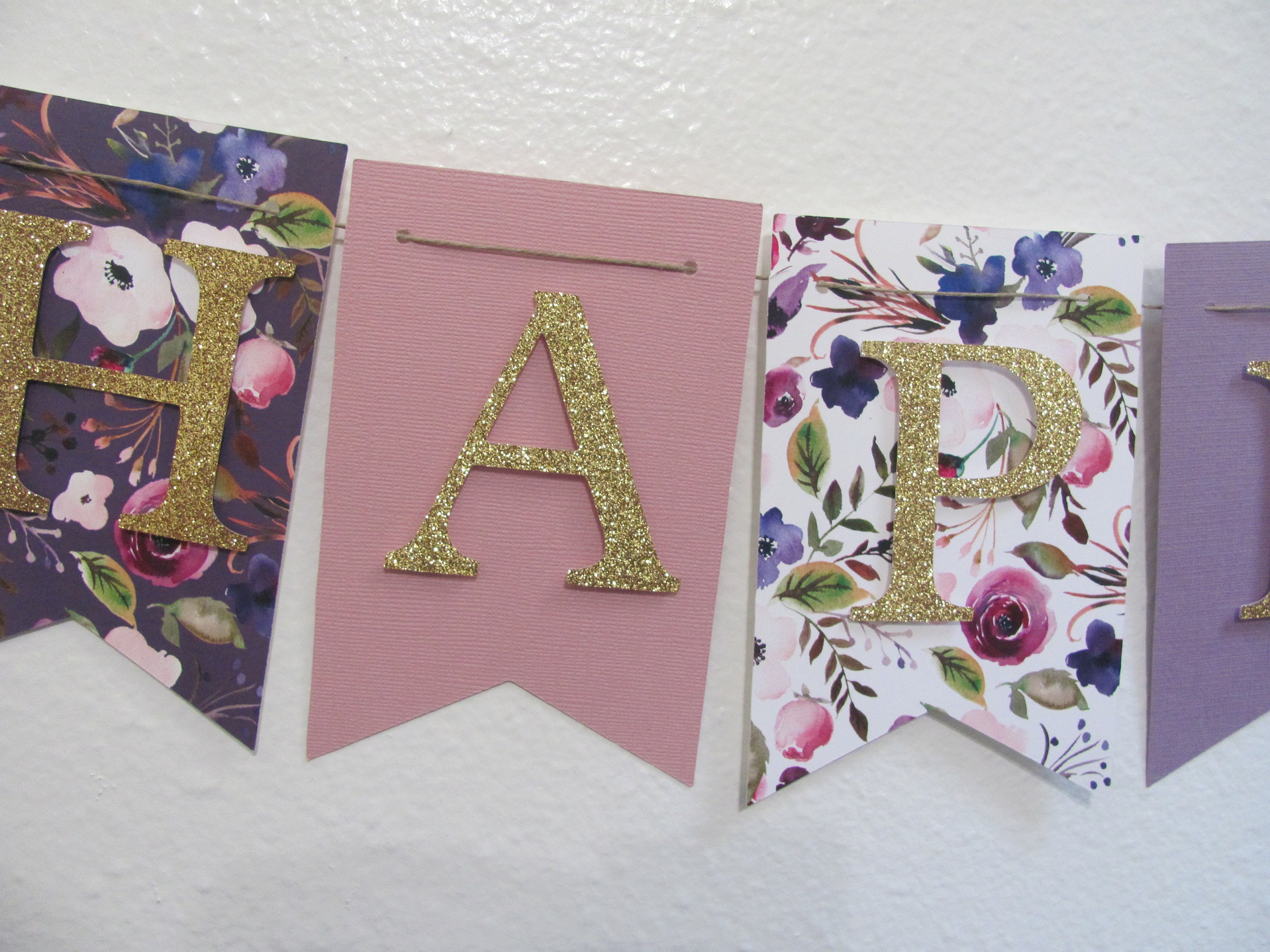 Floral Birthday Banner Happy Birthday Banner Happy Birthday | Etsy