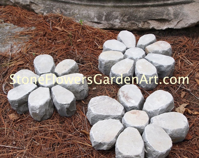 Stone Flowers Garden Art Flower Bouquet 2 - Etsy
