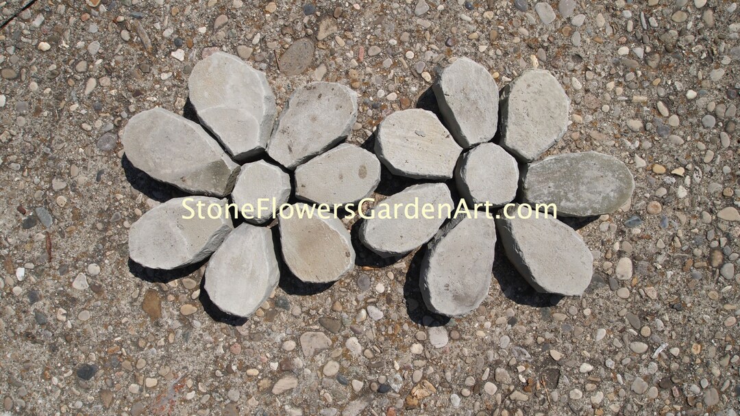 Hand Chipped Stone Flowers Cluster of 2 - Etsy