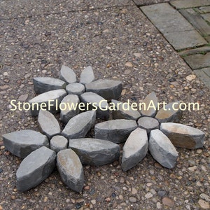 Stone Flowers Garden Art Flower Bouquet 1 - Etsy