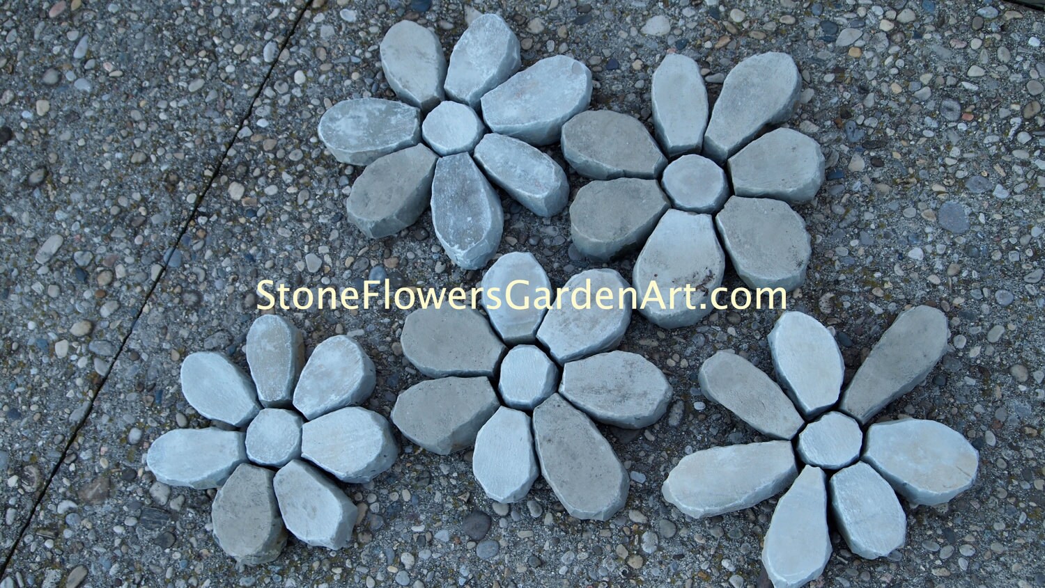 Stone Flowers Garden Art Flower Bouquet 2 - Etsy