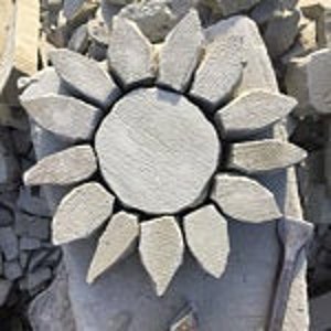 Stone Flowers Garden Art Sunflower - Etsy