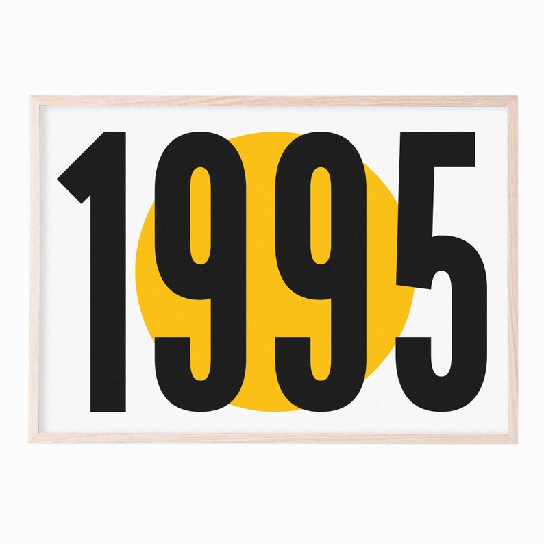 Personalised Retro Number Year Print Minimalist Retro - Etsy