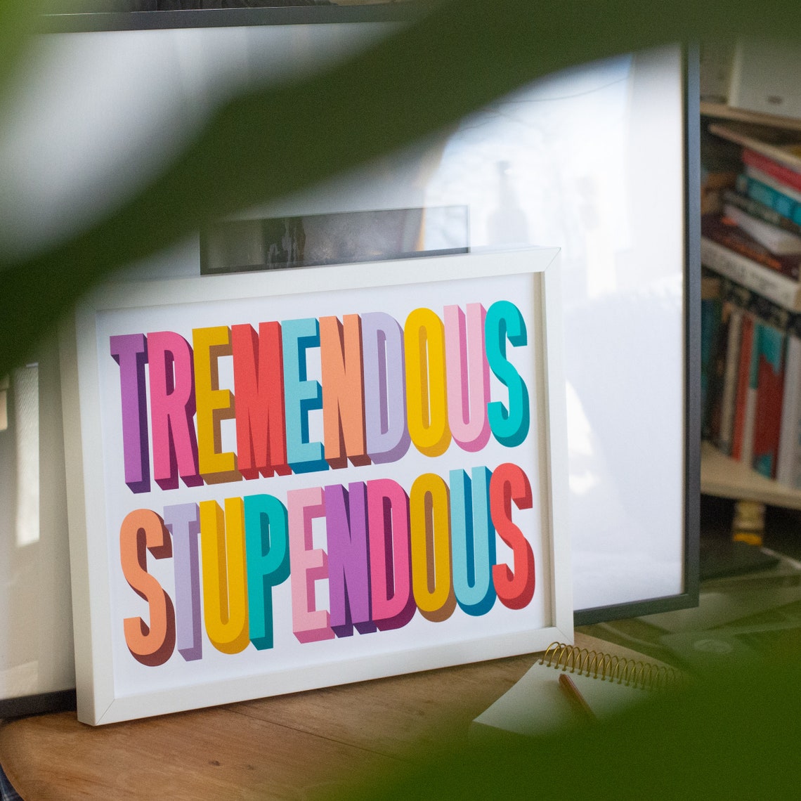 Tremendous Stupendous Fine Art Print Bright Colourful Retro Typography ...
