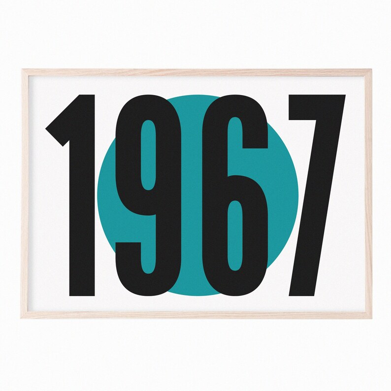 Personalised Retro Number Year Print Minimalist Retro - Etsy