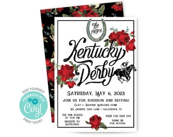 Kentucky Derby Invitation Run for the Roses Personalized - Etsy