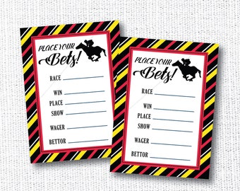 Set of 6 Horse Race Bet Card, Printable, Betting Slip, Place Your Bets ...