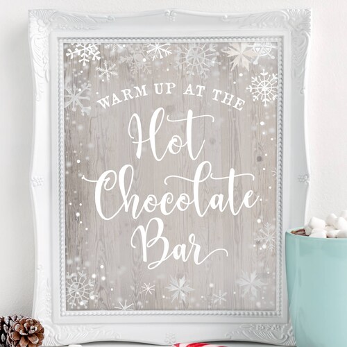Hot Chocolate Bar Sign Printable Hot Cocoa Party Pack - Etsy