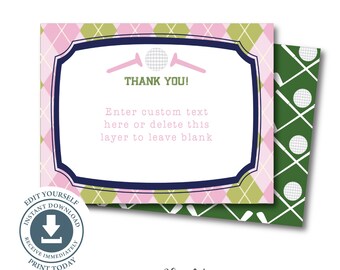 Preppy Thank You Card - Etsy