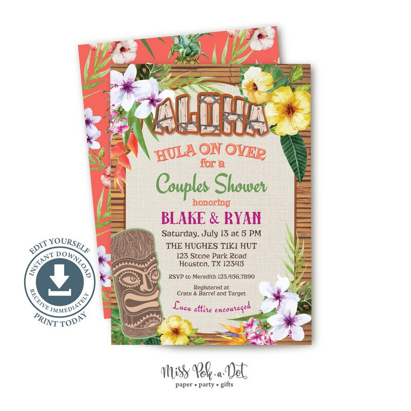 Tiki Invitations - Etsy
