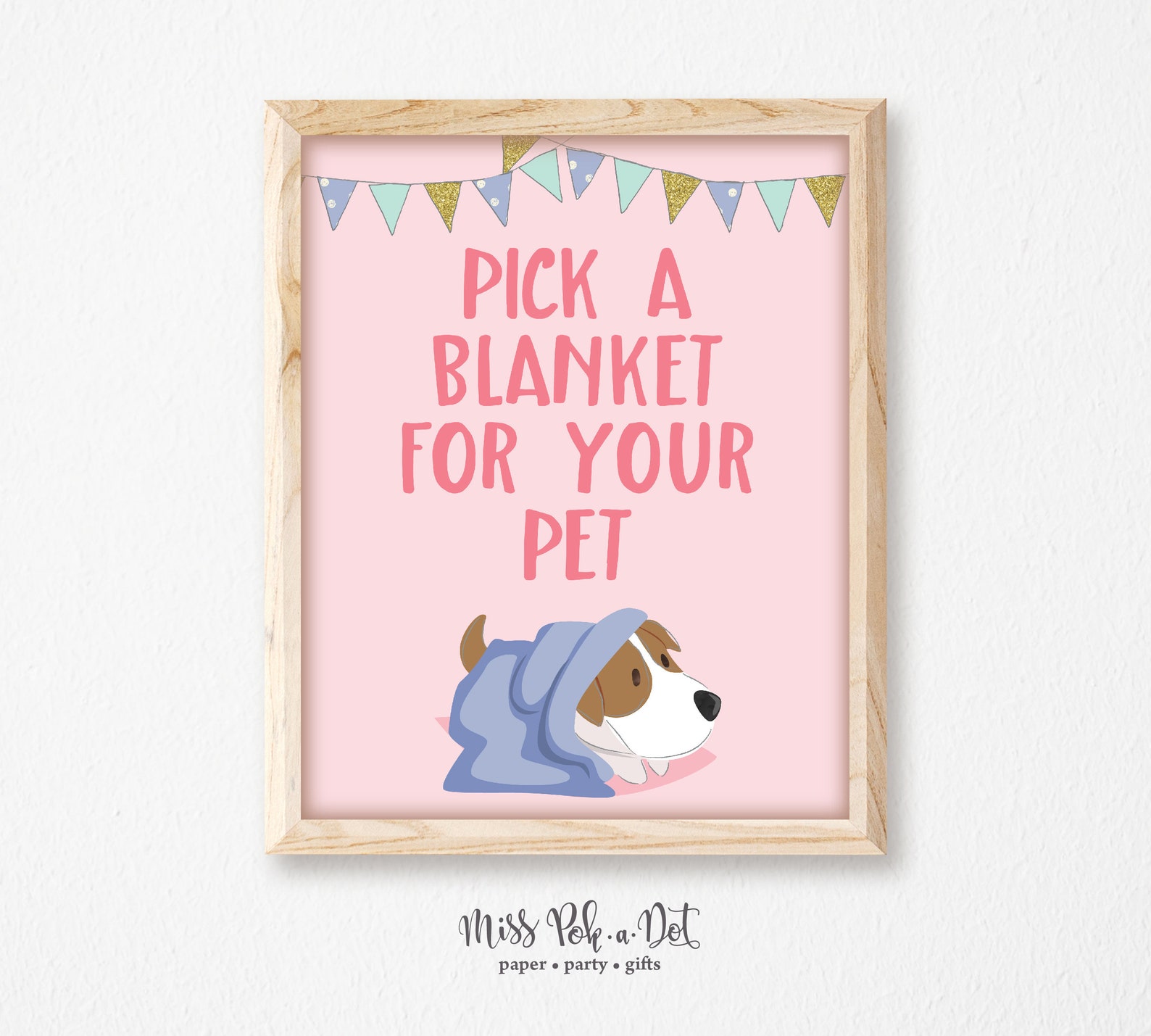 Pick a Blanket Sign, Printable, Dog Birthday Party, Puppy Adoption ...