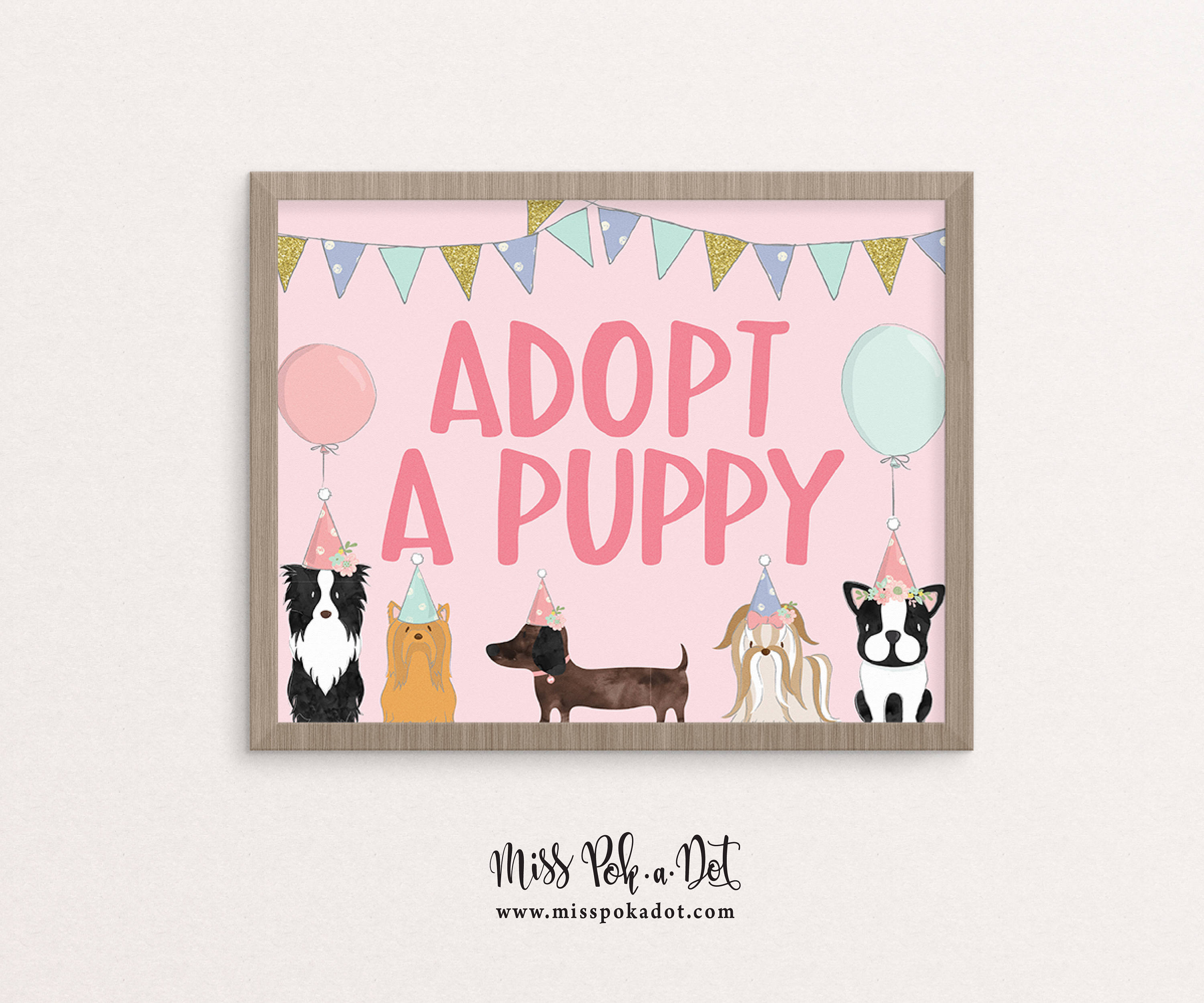 Adopt A Puppy Sign Printable Dog Birthday Party Puppy - Etsy Canada