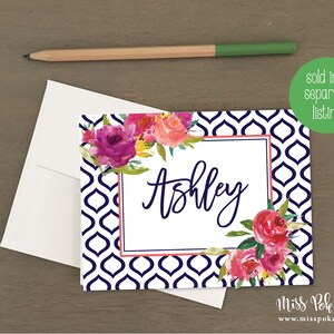 Personalized Folded Note Cards Gift Women Girls Stationery - Etsy