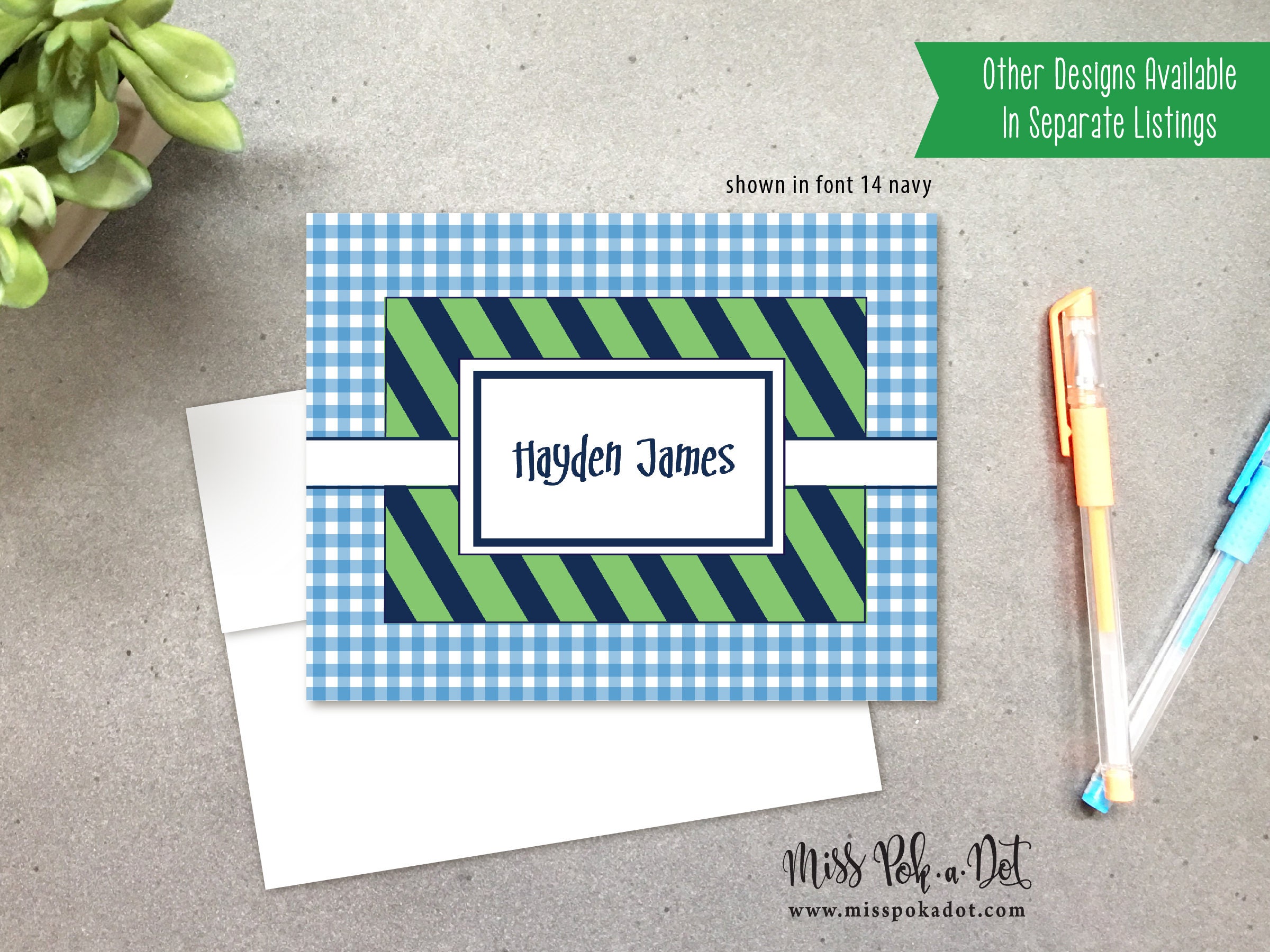 Personalized Folded Note Cards Modern Simple Stationery - Etsy