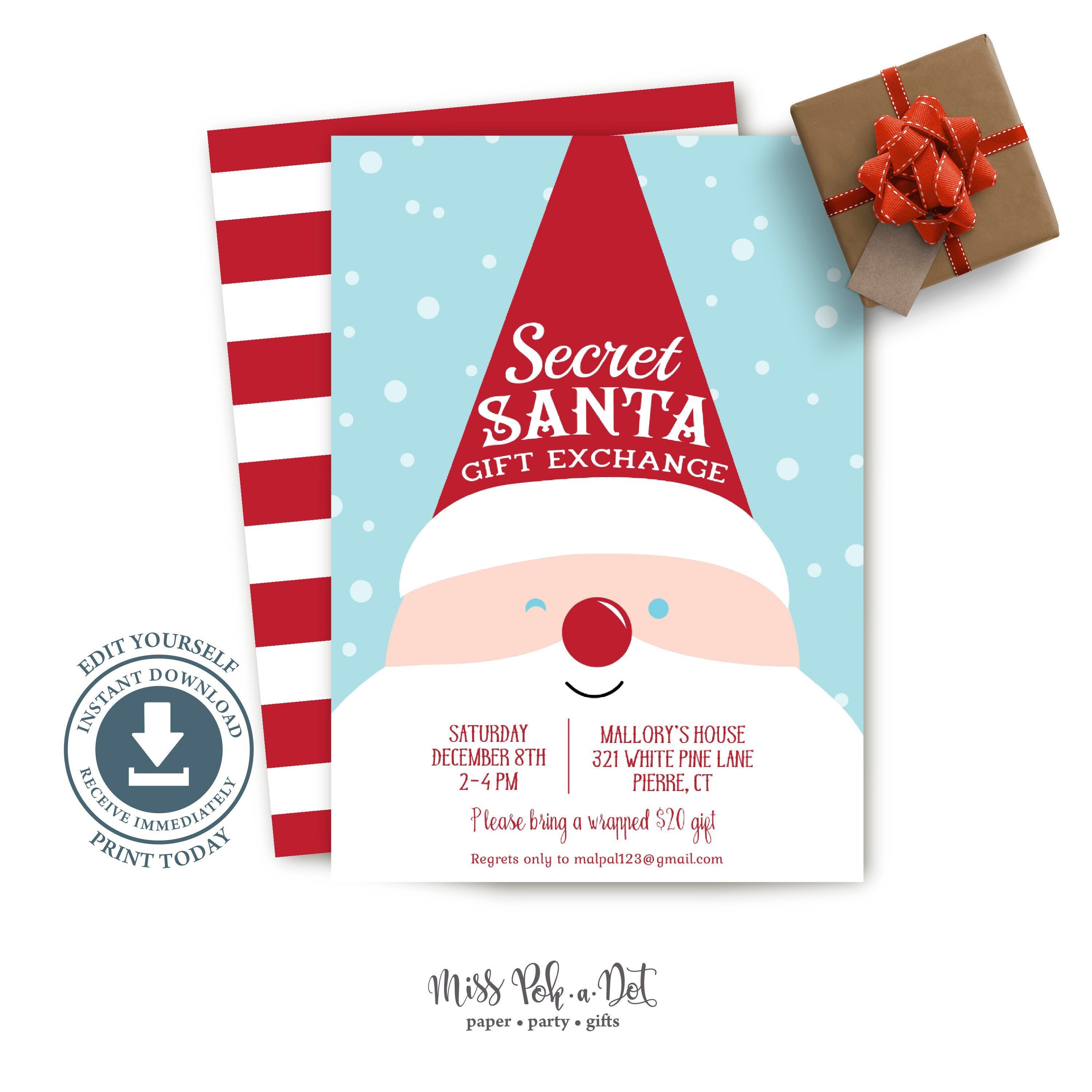 Paper Party Supplies Templates Editable Christmas Invitation Template 