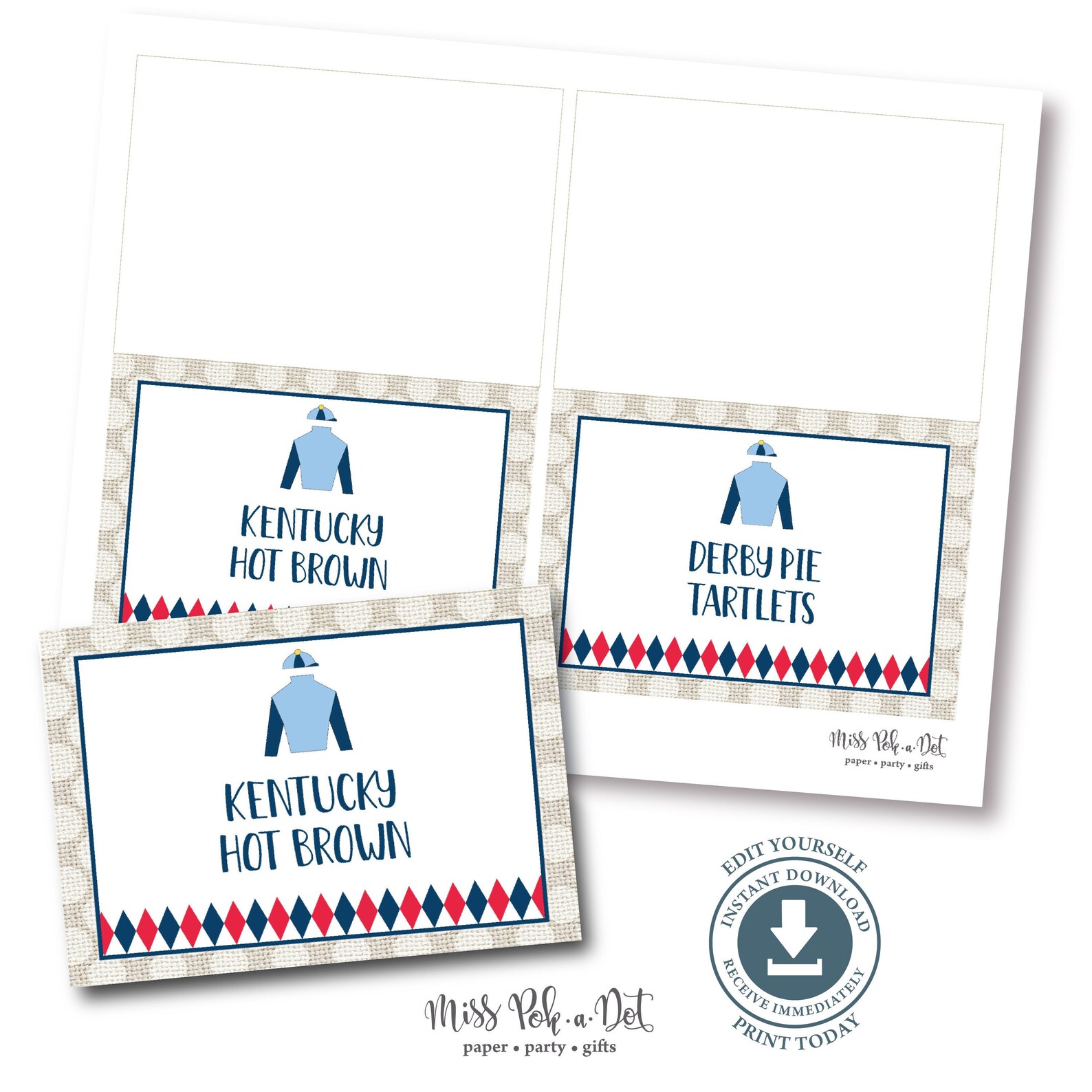 Horse Race Food Signs Editable Digital File Table Tent - Etsy