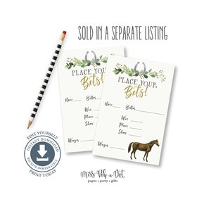Derby Party Table Number Signs, Editable Printable File, Cards ...