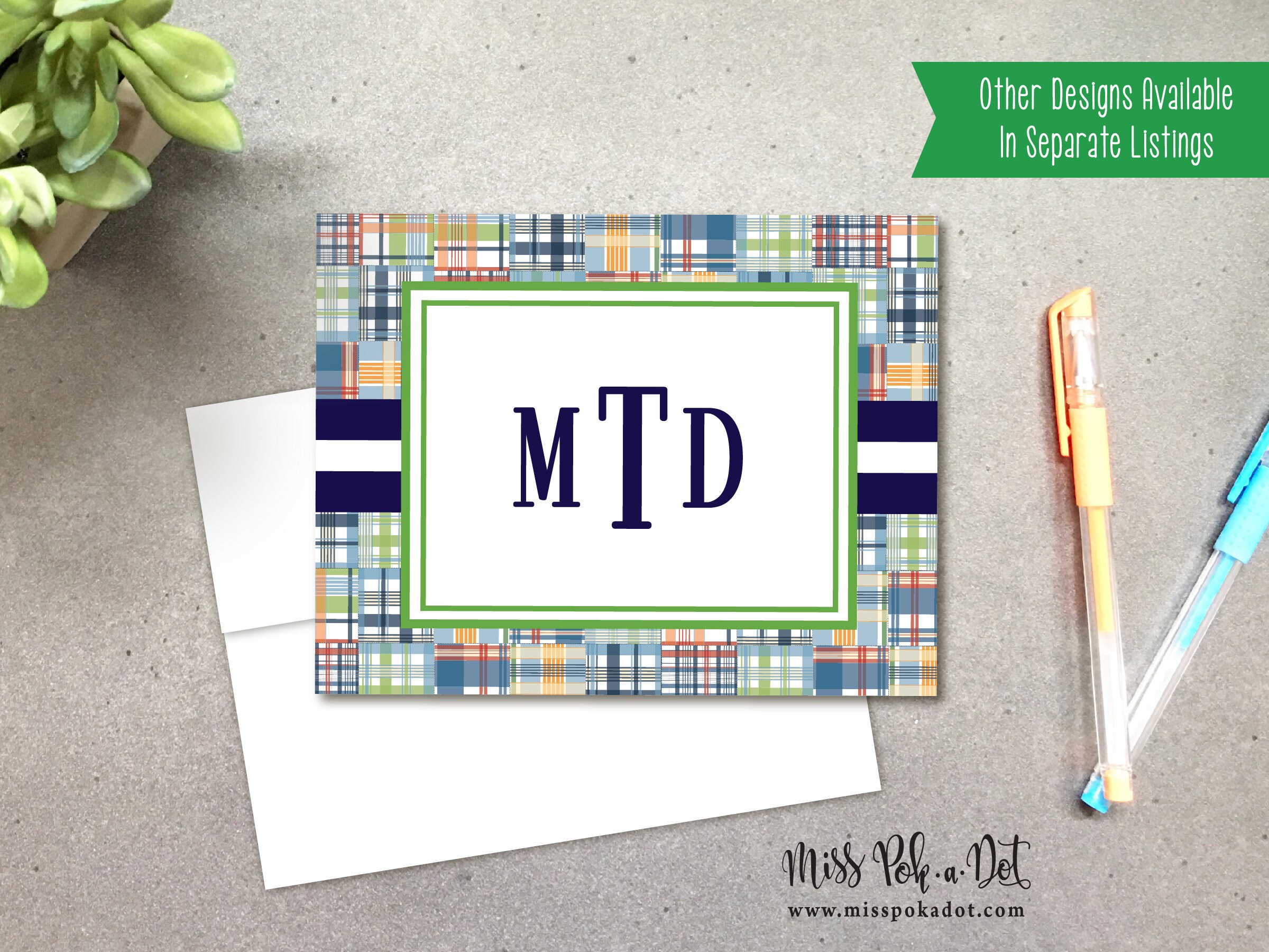 Personalized Folded Note Cards Modern Simple Stationery - Etsy