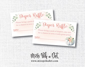 Fall Baby Shower Diaper Raffle Ticket Printable Little | Etsy