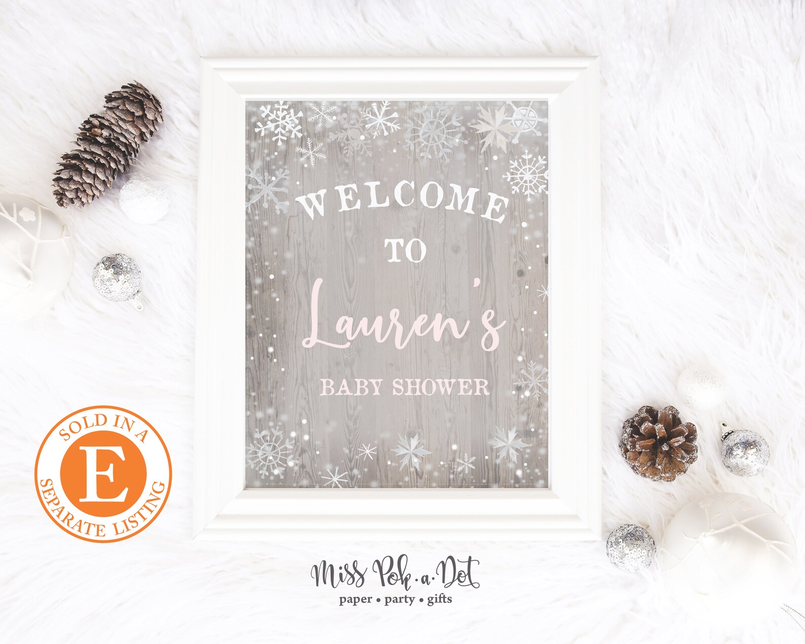 Pink Snowflake Wishes for Baby Card Printable Winter Shower - Etsy