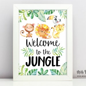 Jungle Safari Welcome Sign, Printable, Birthday Party, Young Wild and ...