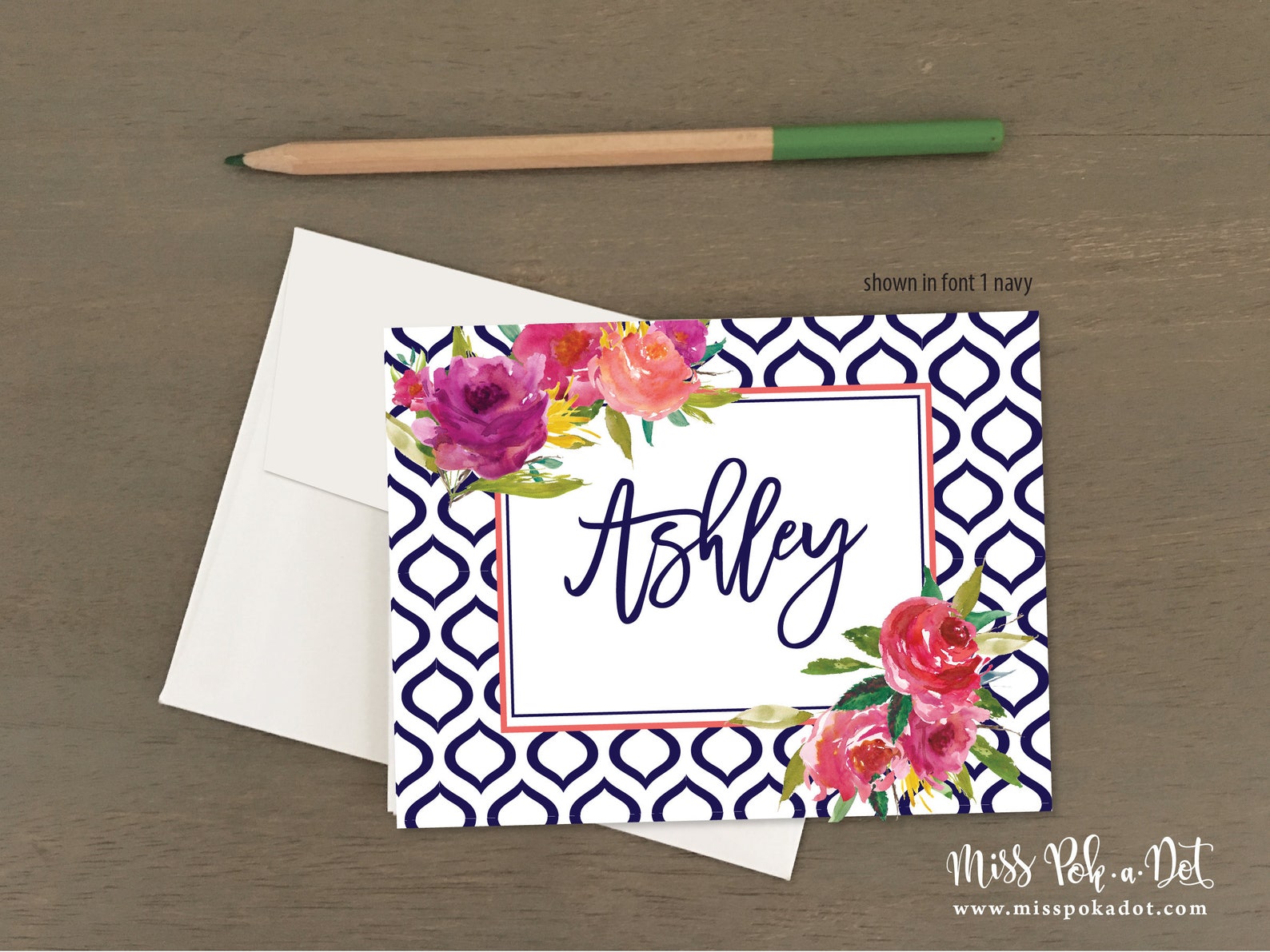Personalized Folded Note Cards Gift Women Girls Stationery - Etsy
