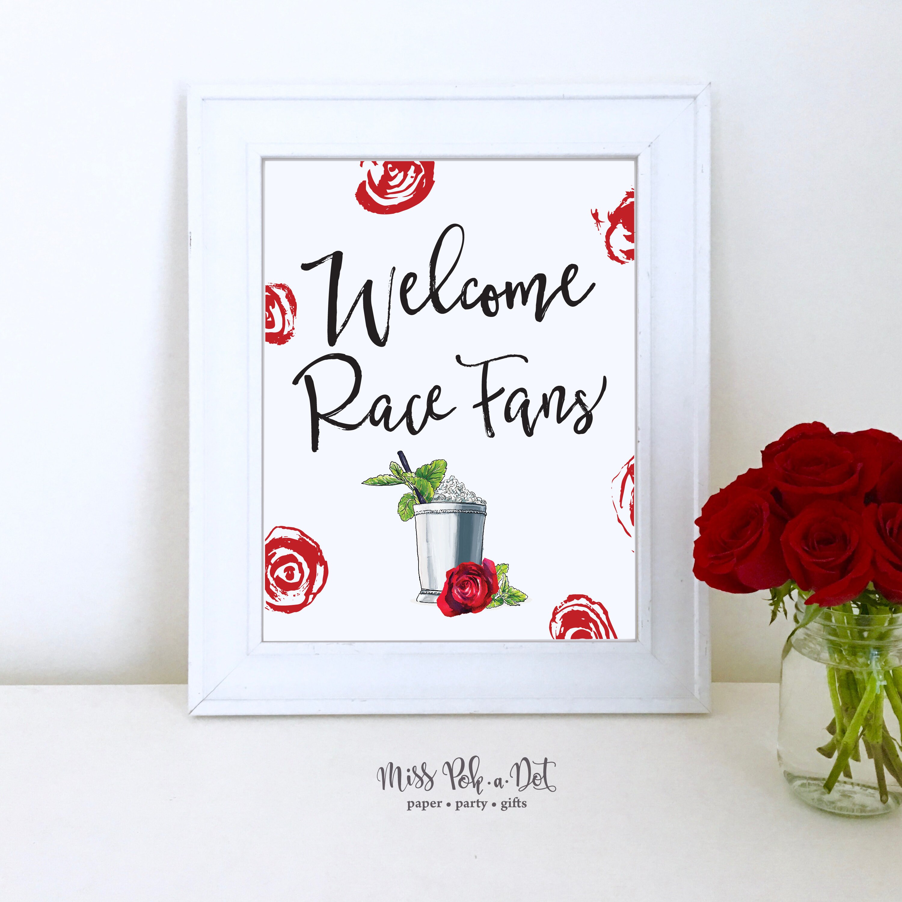 Welcome Race Fans Party Sign Printable Horse Race - Etsy Ireland