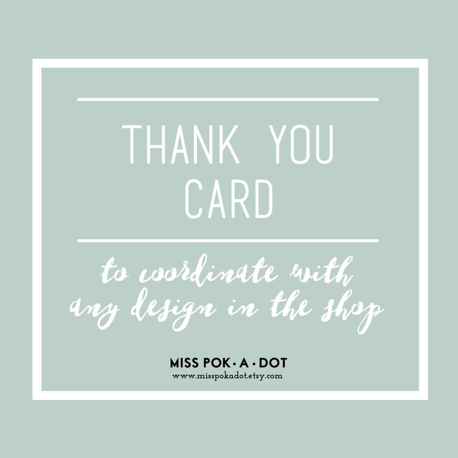 Thank You Card Made to Match Any Design in the Shop Flat | Etsy