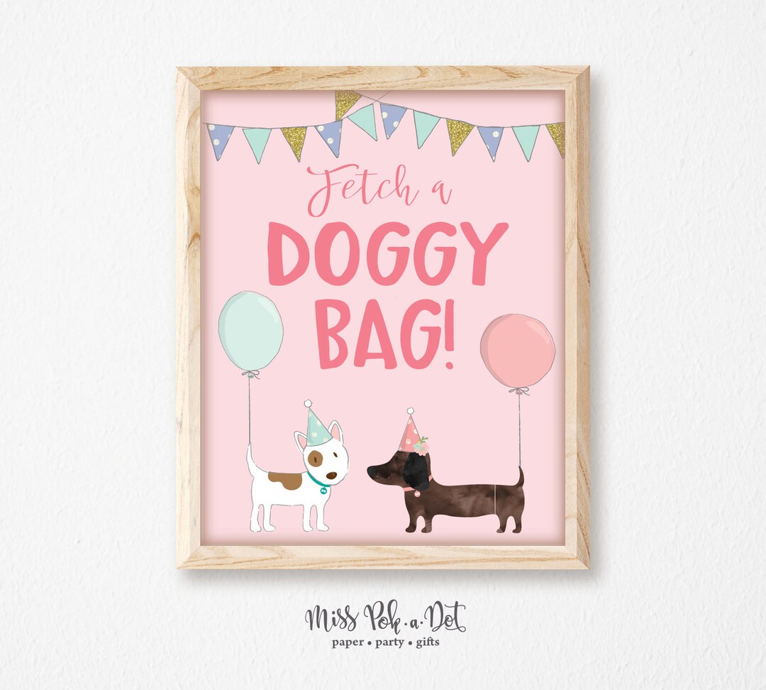 Doggy Bag Sign, Printable, Dog Birthday Party, Favor Sign, Doggie ...