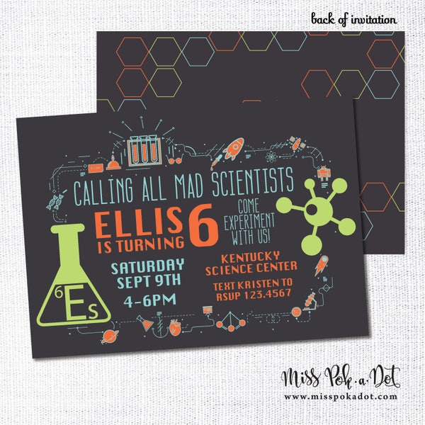 Science Invitation - Etsy